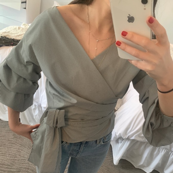 anja rock | Tops | Semi Off Shoulder Wrap Top | Poshmark